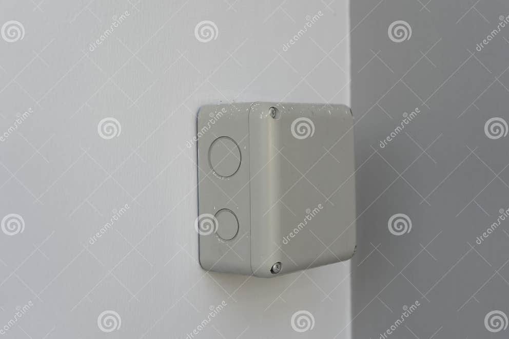 Socket Back Boxes on a Wall Stock Photo - Image of efficient, mounting ...