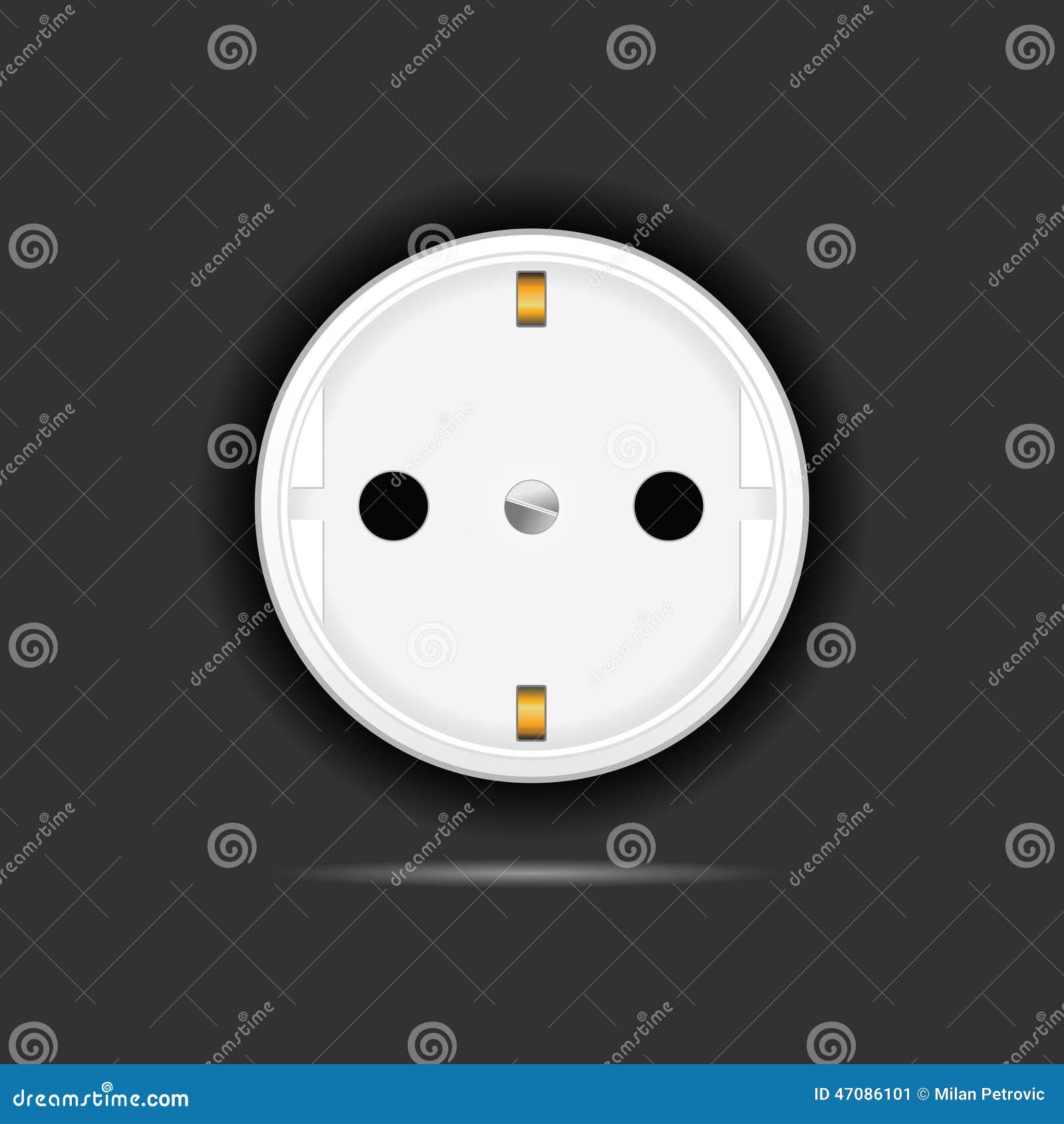 Socket on Black Background Vector Illustration Stock Vector ...