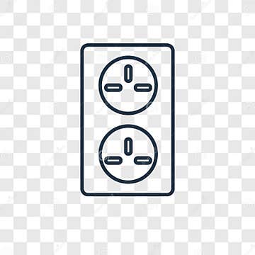 Socket Concept Vector Linear Icon Isolated on Transparent Background ...