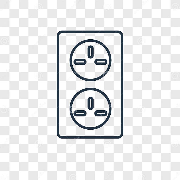 Socket Concept Vector Linear Icon Isolated on Transparent Background ...