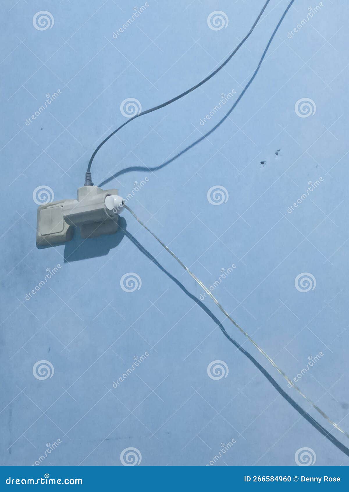 The Socket is Connected with Various Cables Stock Photo - Image of ...