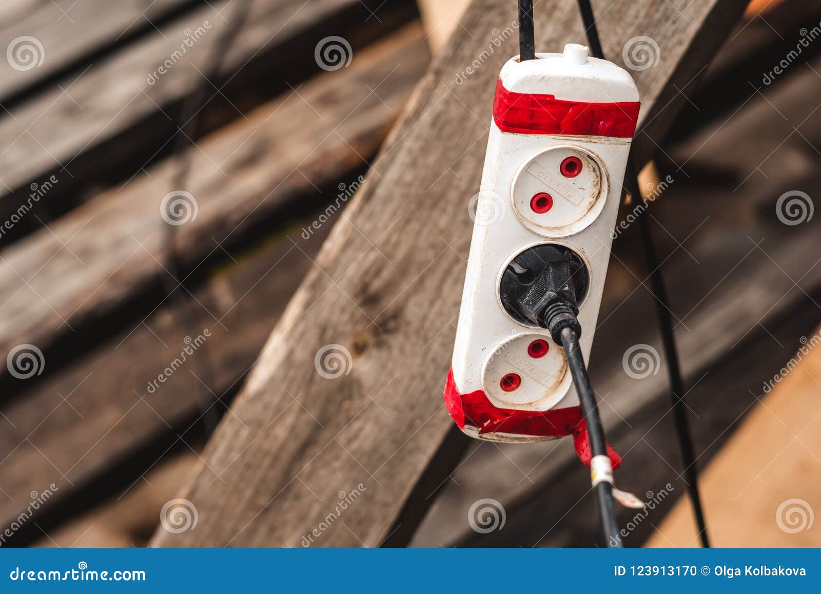 Socket on the Construction Site Stock Photo - Image of energy, connect ...