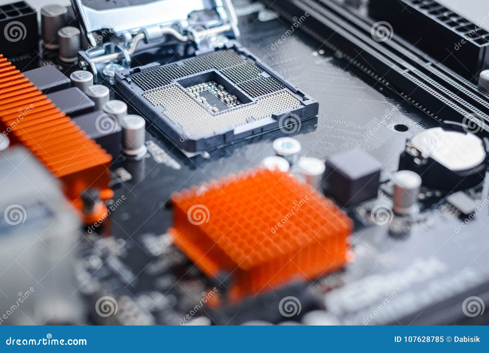 Socket for the CPU in the Motherboard. Stock Image - Image of ...