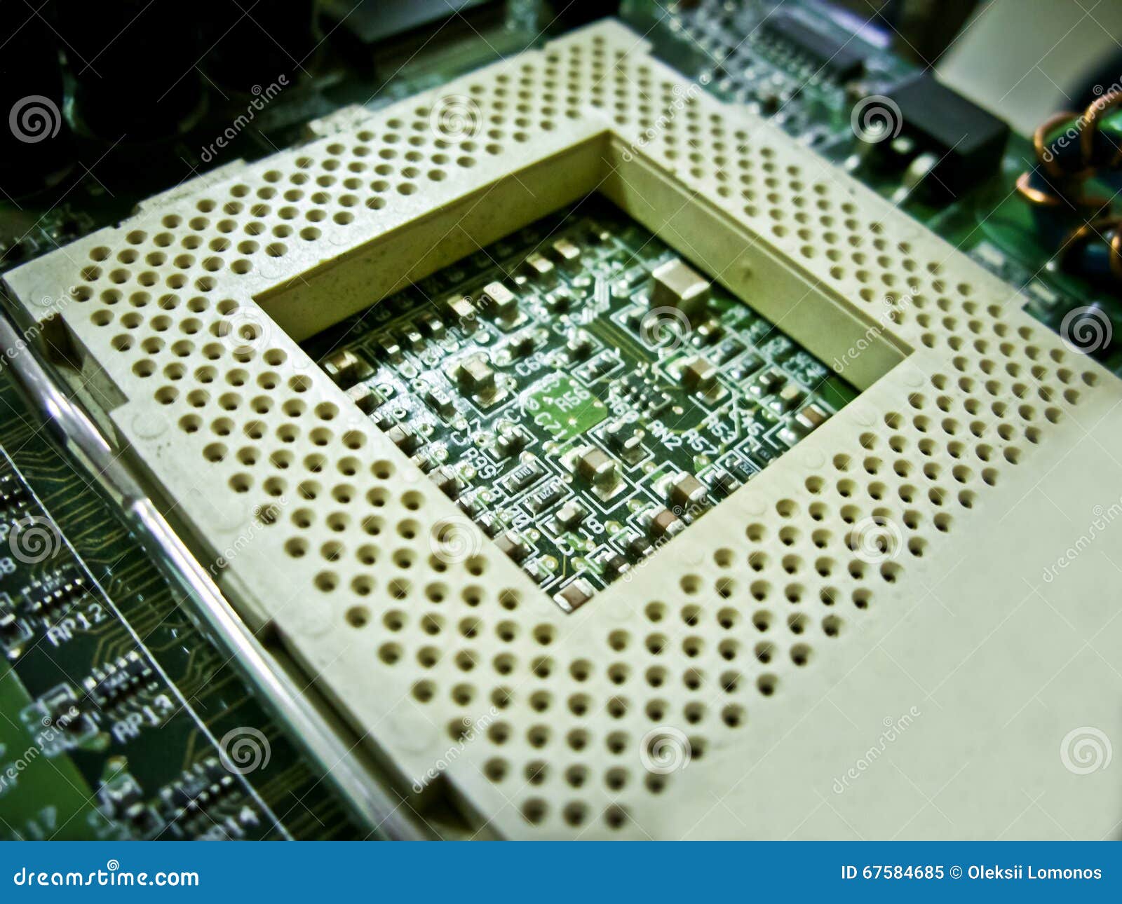 Socket 478 CPU motherboard stock image. Image of socket - 67584685