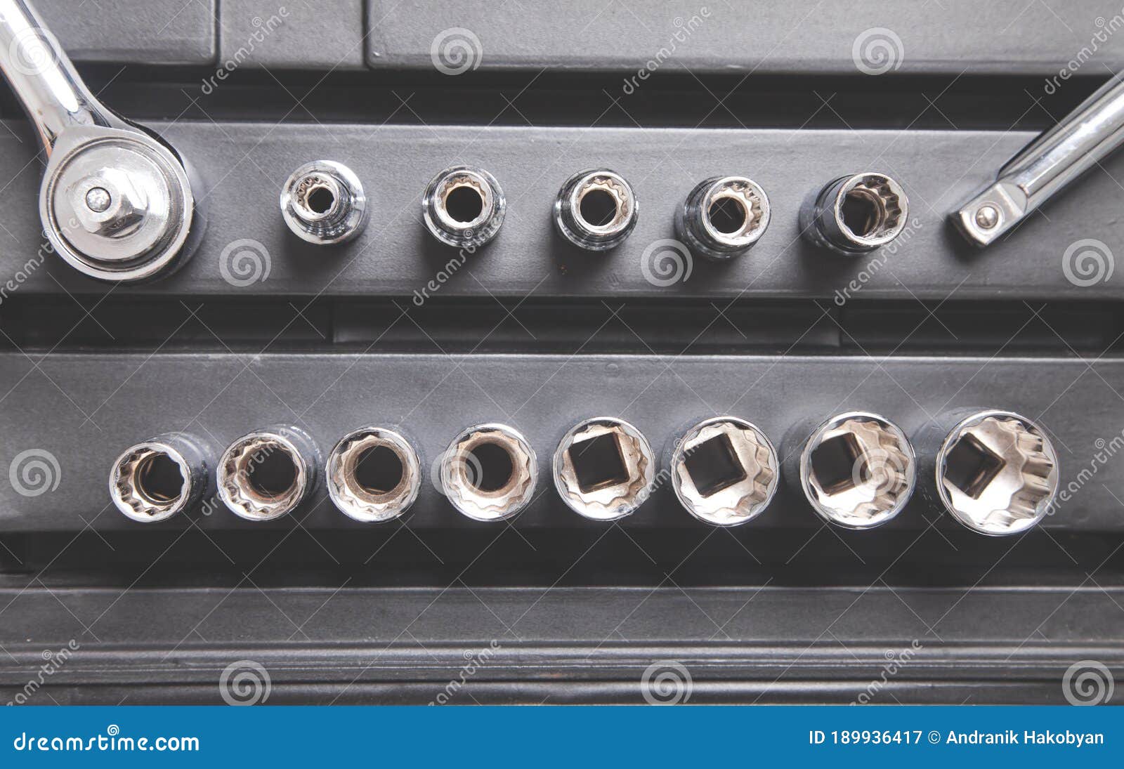 Socket Different Wrench. Perfect Tool Kit Stock Image - Image of ...