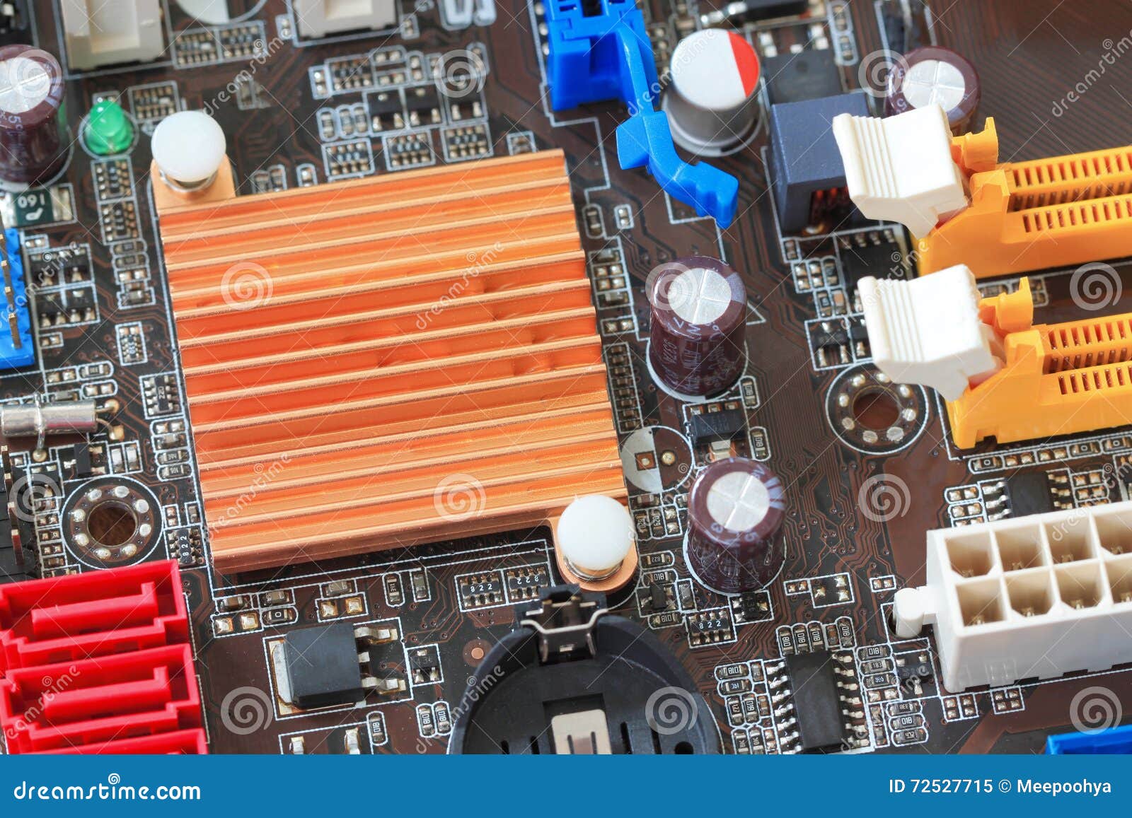 Socket Electronics Components on PC Computer Mainboard. Stock Image ...