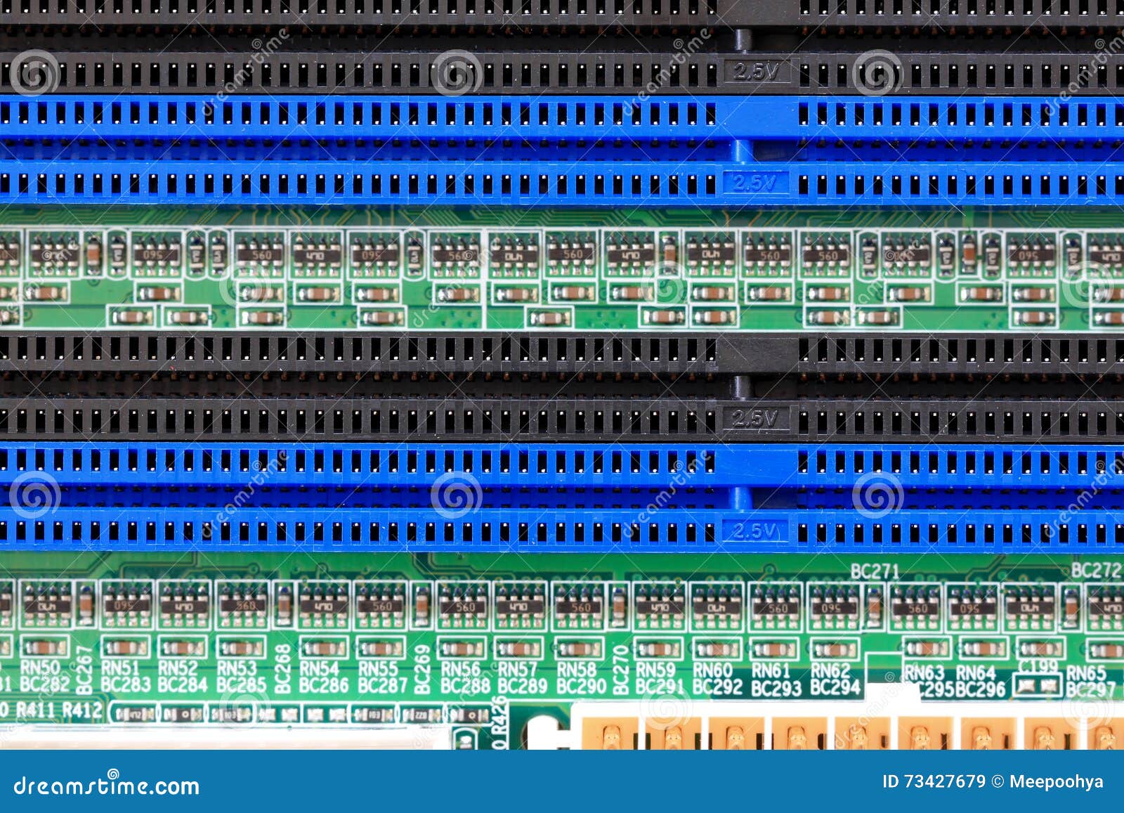Socket Electronics Components on PC Computer Mainboard. Stock Image ...