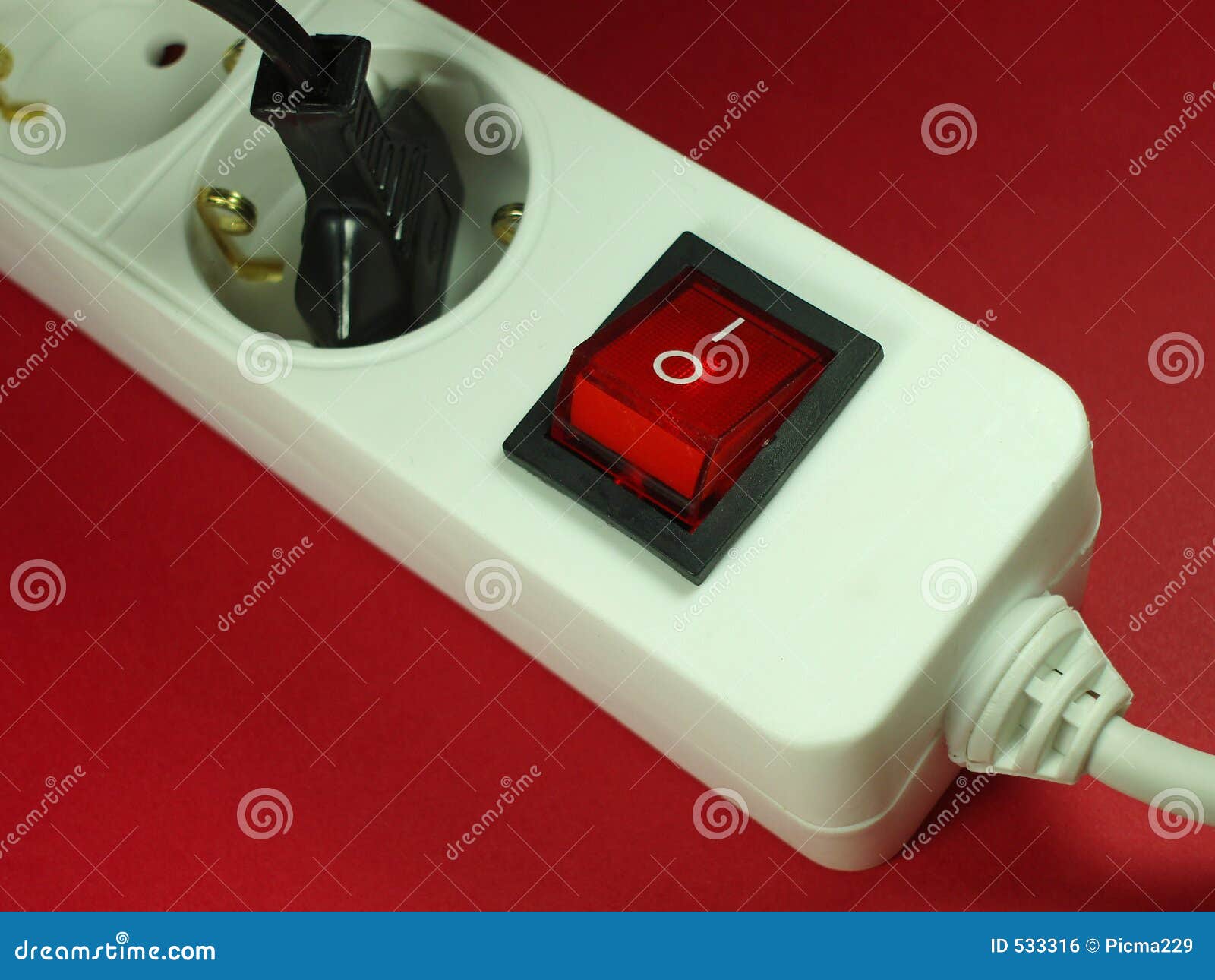 Socket in Front of Red Background Stock Photo - Image of plug, cable ...