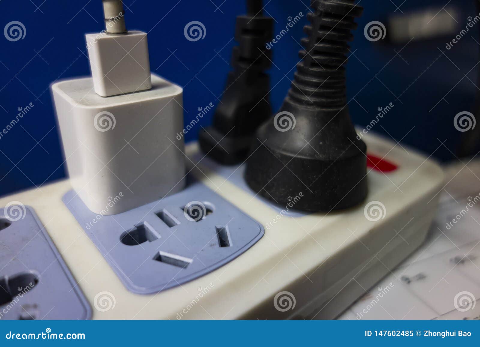 A Socket is Full of Household Appliances Stock Image - Image of office ...