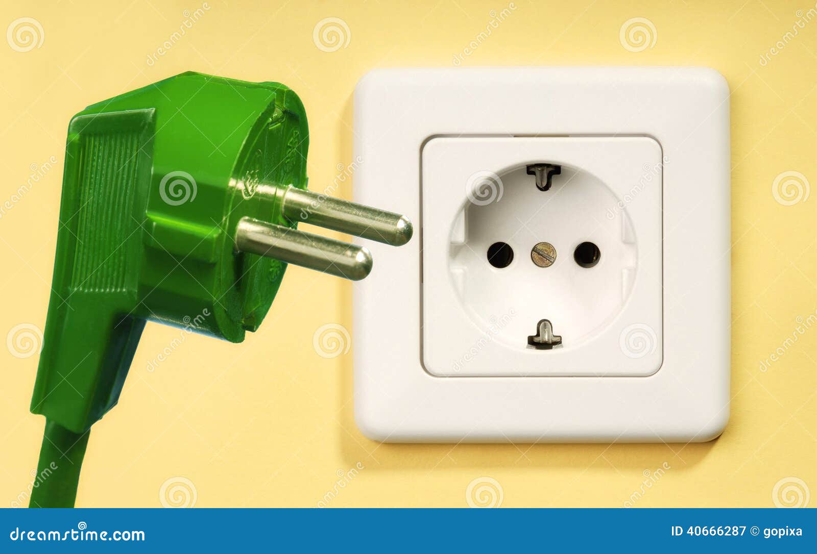Socket and green plug stock image. Image of supply, alternatively ...