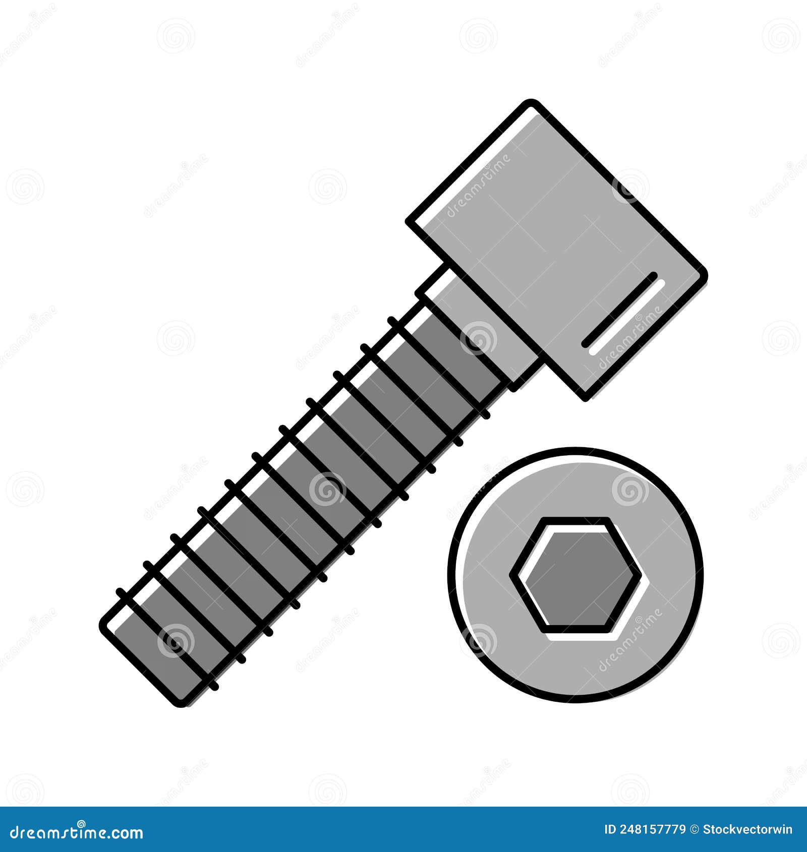 Socket Head Color Icon Vector Illustration Stock Vector - Illustration ...