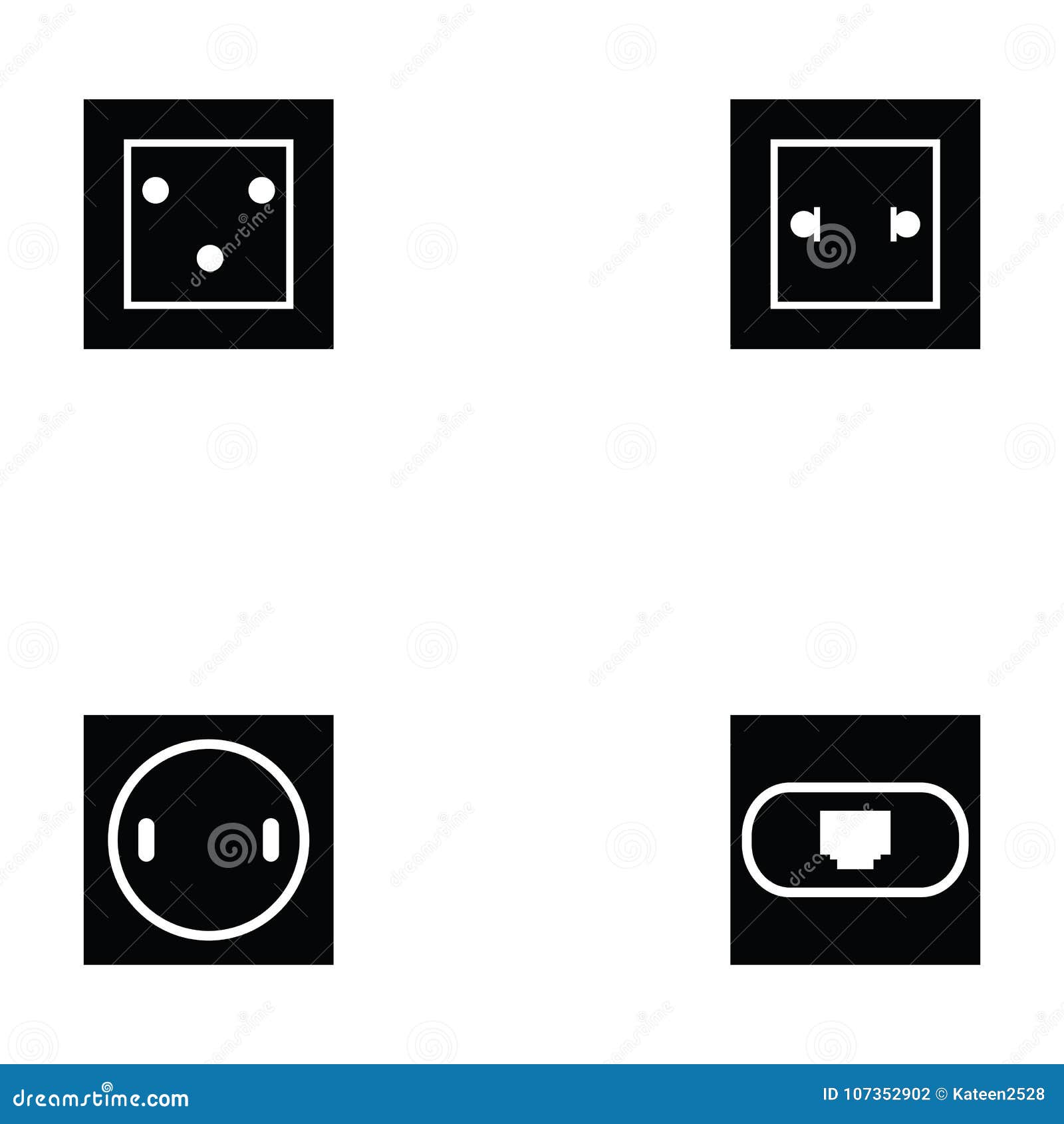 Socket icon set stock vector. Illustration of electrical - 107352902
