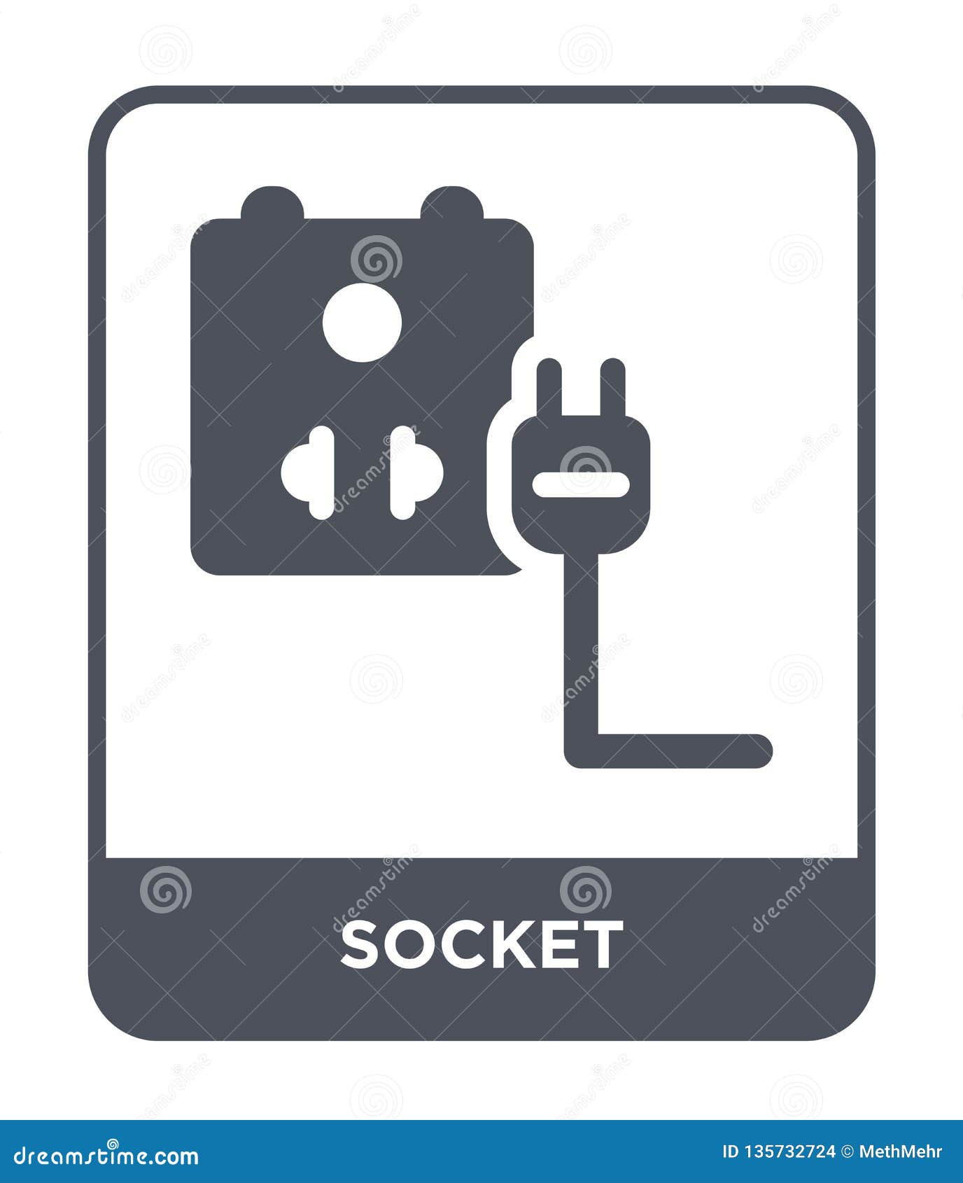 Socket Icon in Trendy Design Style. Socket Icon Isolated on White ...