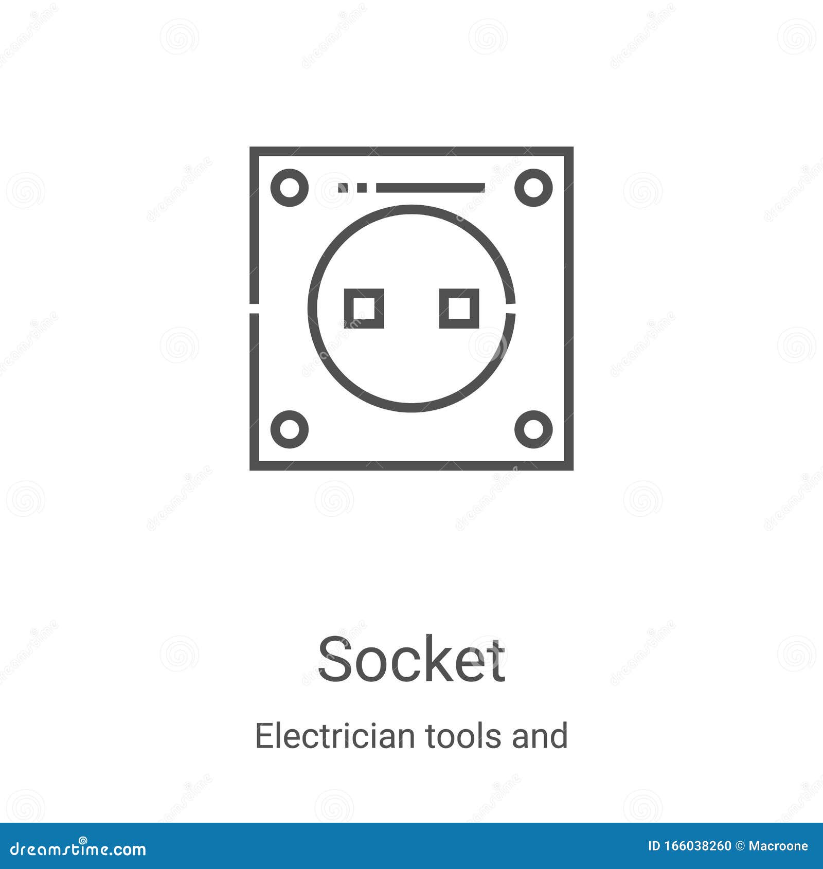 Socket Icon Vector from Electrician Tools and Elements Collection. Thin ...
