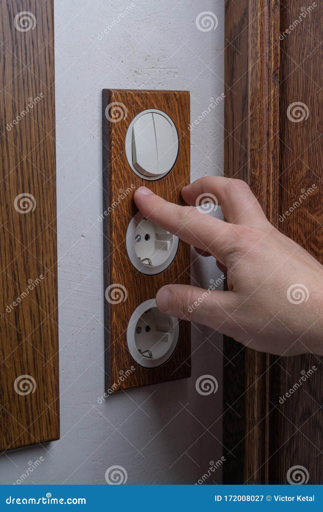 Socket Installation. a Master Electrician Installs an Electrical ...