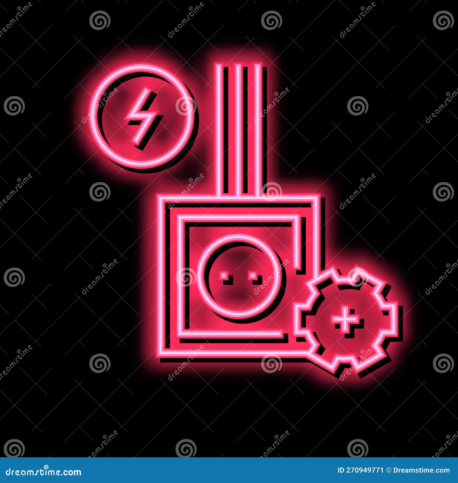 Socket Installation Neon Glow Icon Illustration Stock Vector ...