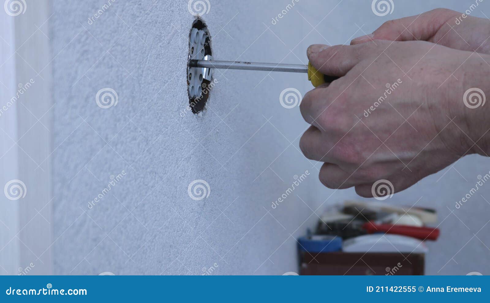 Socket Installation Work Side View Stock Image - Image of dismantling ...