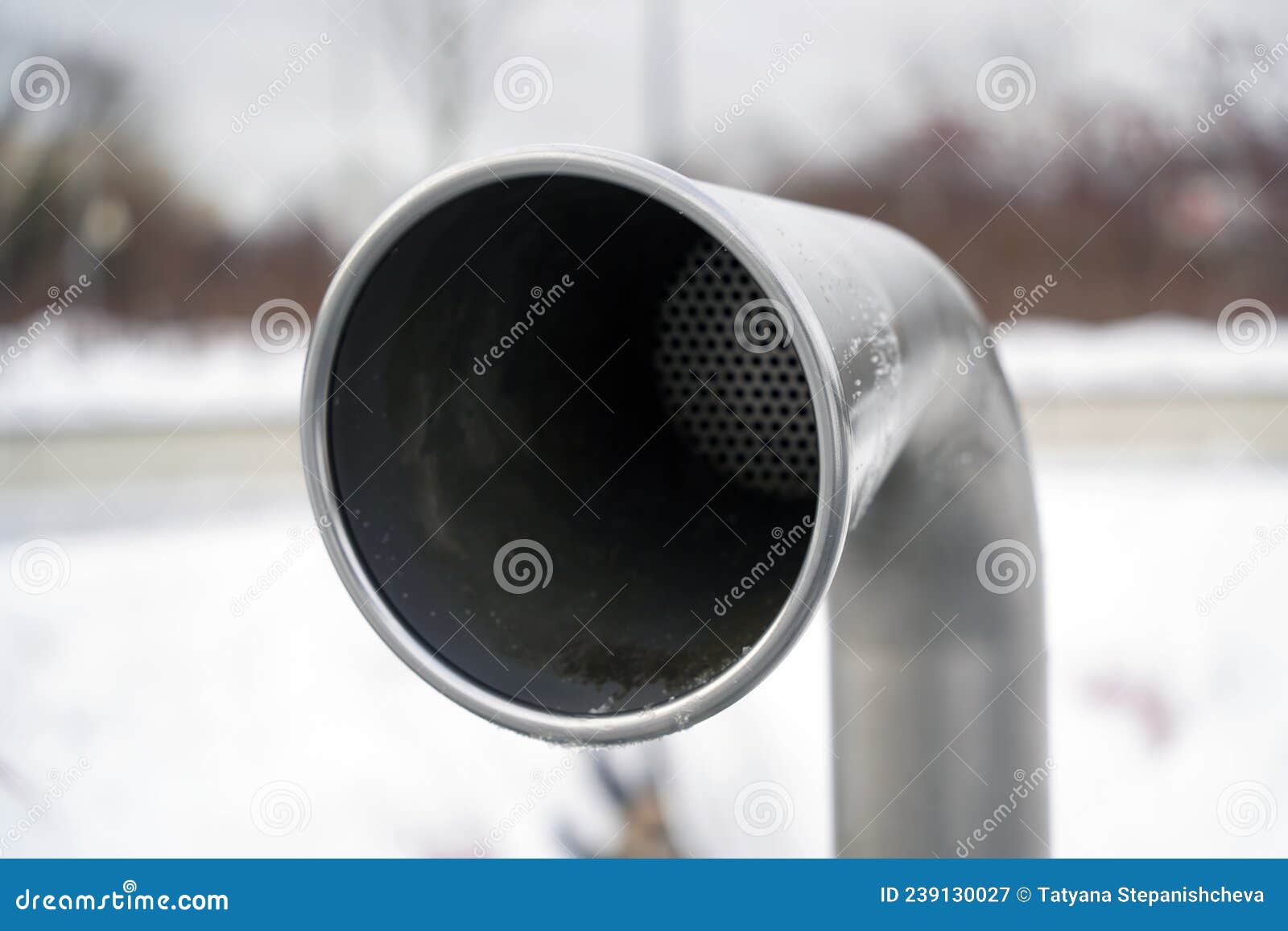 Socket of the Intercom Pipe Made of Metal with a Grille Inside Stock ...