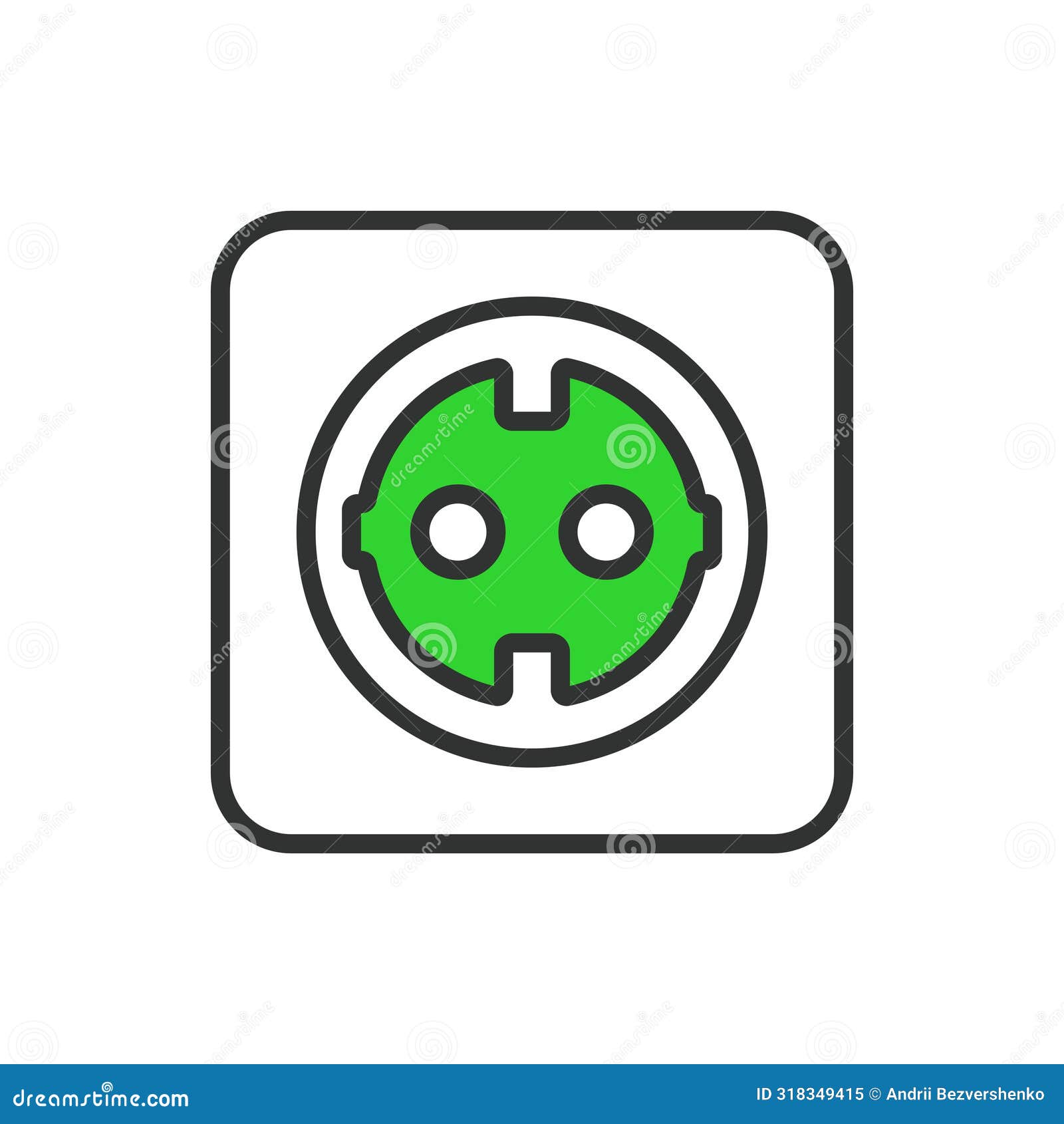 Socket, In Line Design, Green. Socket, Outlet, Plug, Electrical, Power ...