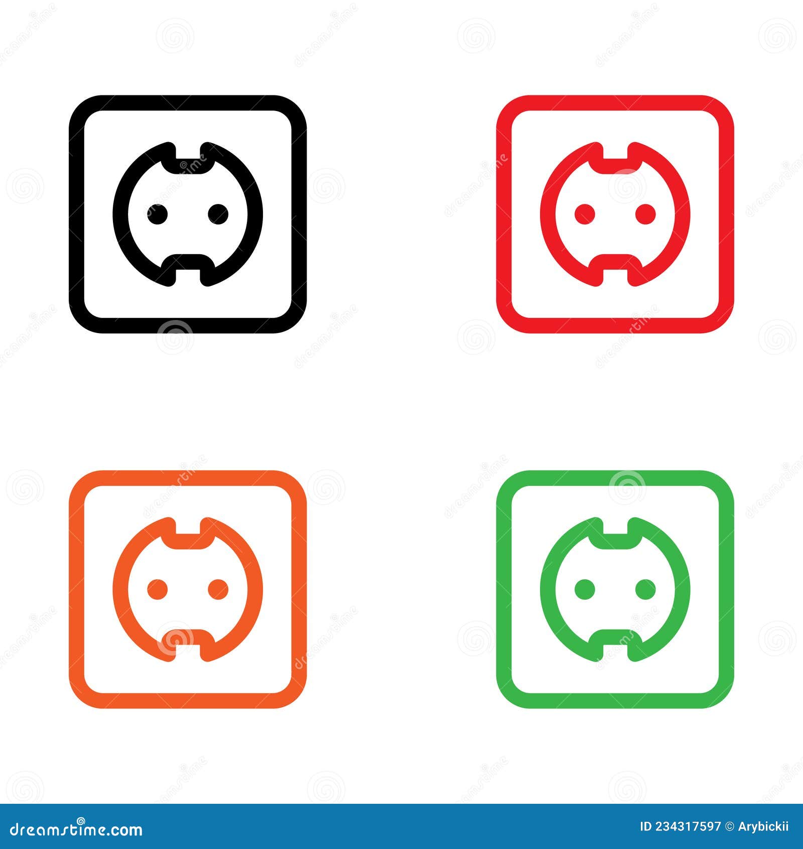 Socket Outlet Electric Plug Icon Design Template Stock Vector ...