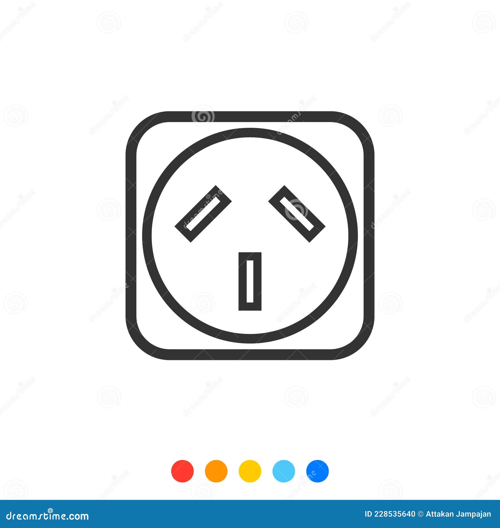 Socket Outlet Linear Icon, Vector Stock Vector - Illustration of ...