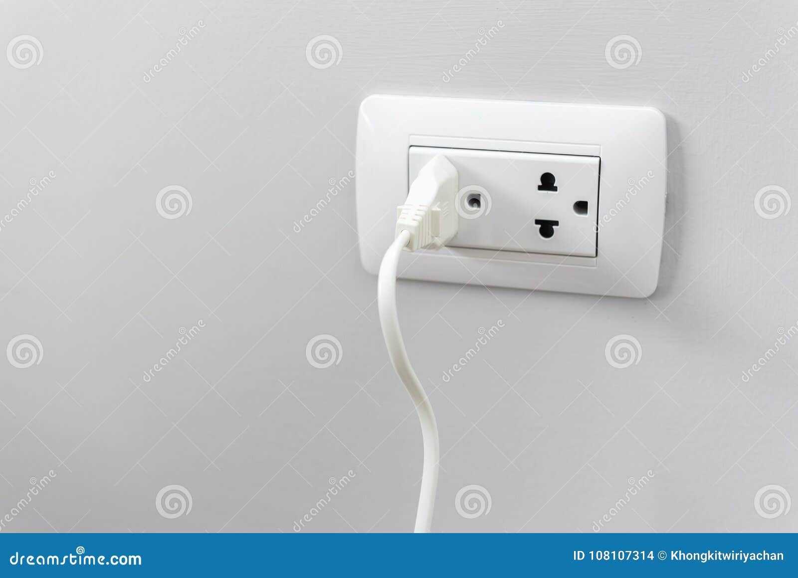Socket Plug with Electric Plug Line Stock Photo - Image of cord ...