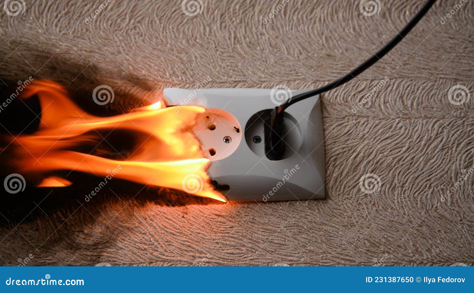 The Socket and Plug of the Electric Wire Light Up. Stock Footage ...