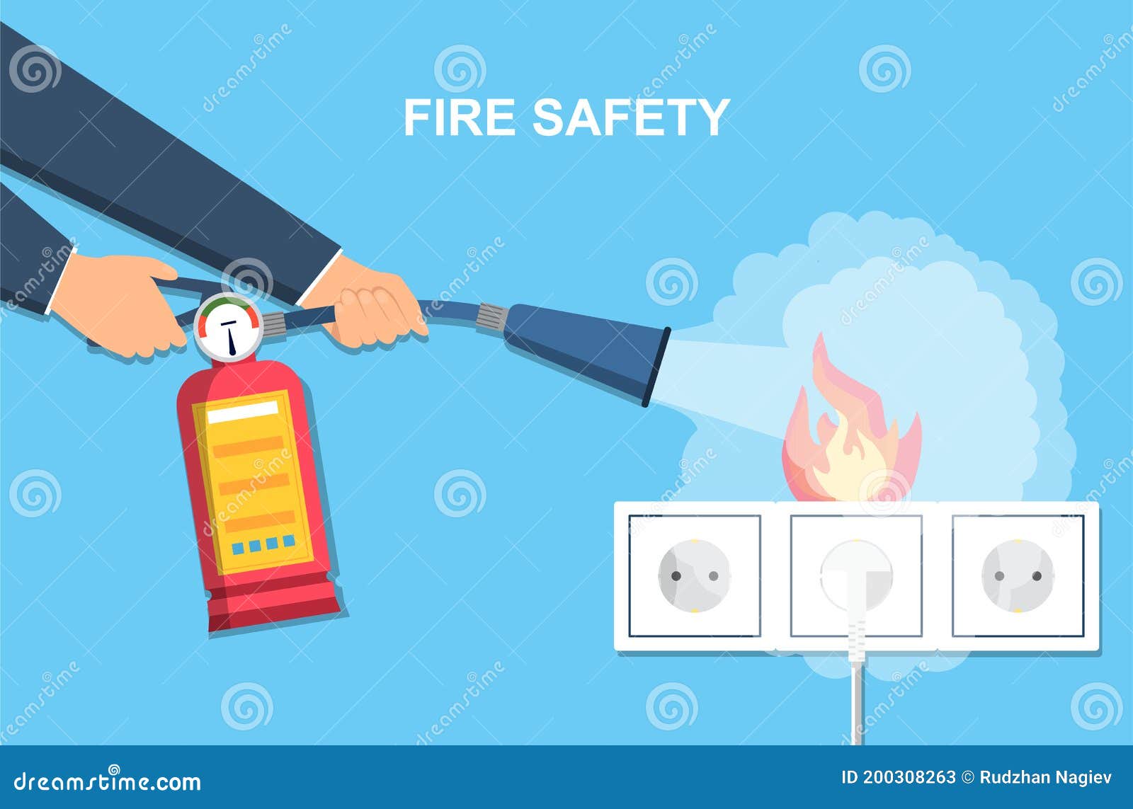Socket and Plug on Fire from Overload Stock Vector - Illustration of ...