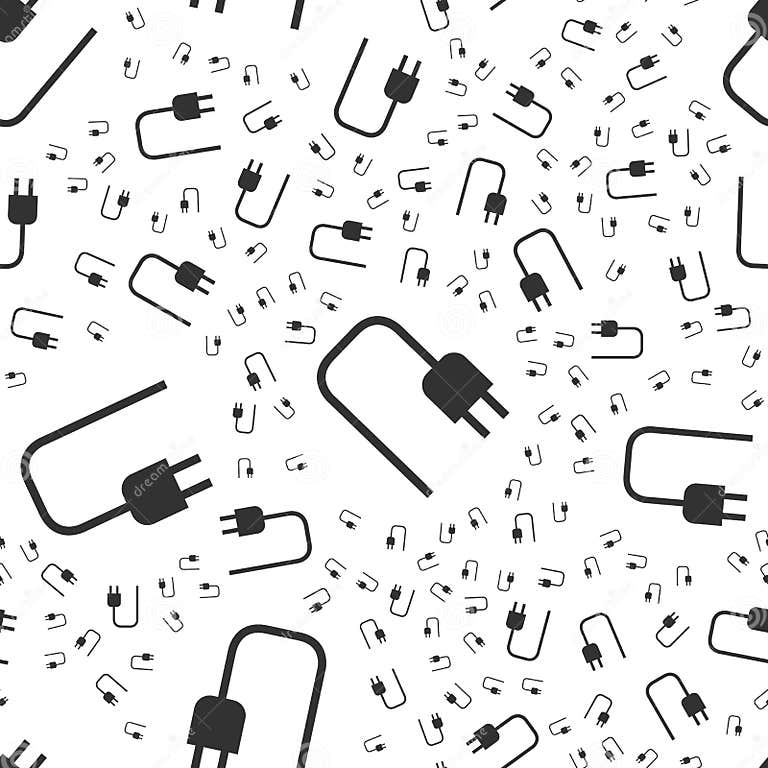 Socket Plug Seamless Pattern Stock Vector - Illustration of wallpaper ...