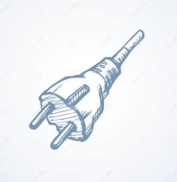 Socket and Plug. Vector Drawing Stock Vector - Illustration of house ...