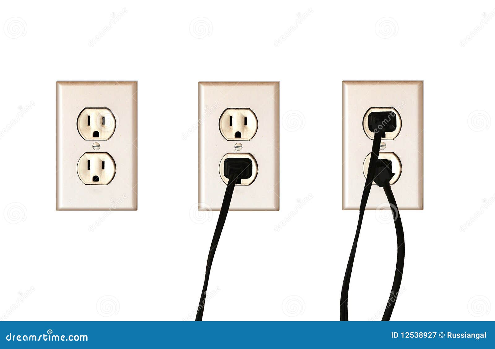 Socket Plugged and Unplugged Stock Image - Image of isolated, black ...