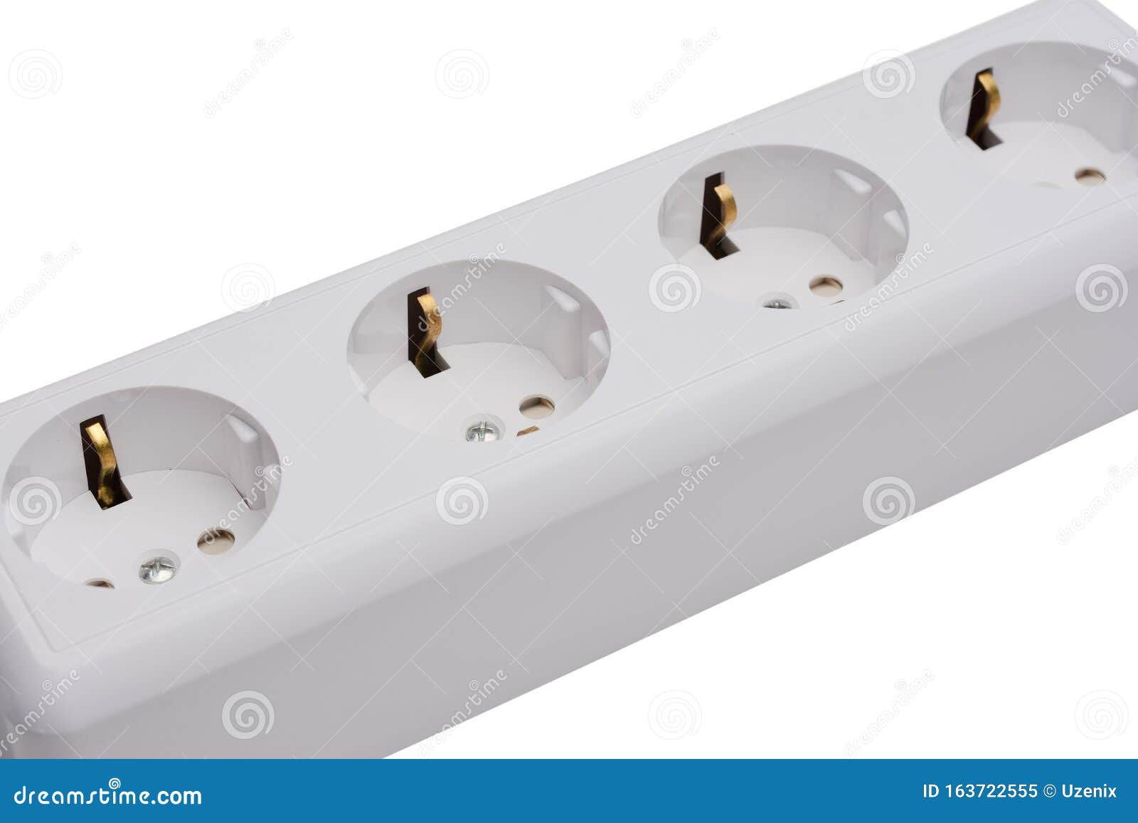 The Socket is Portable on Four Slots, on a White Background Stock Image ...