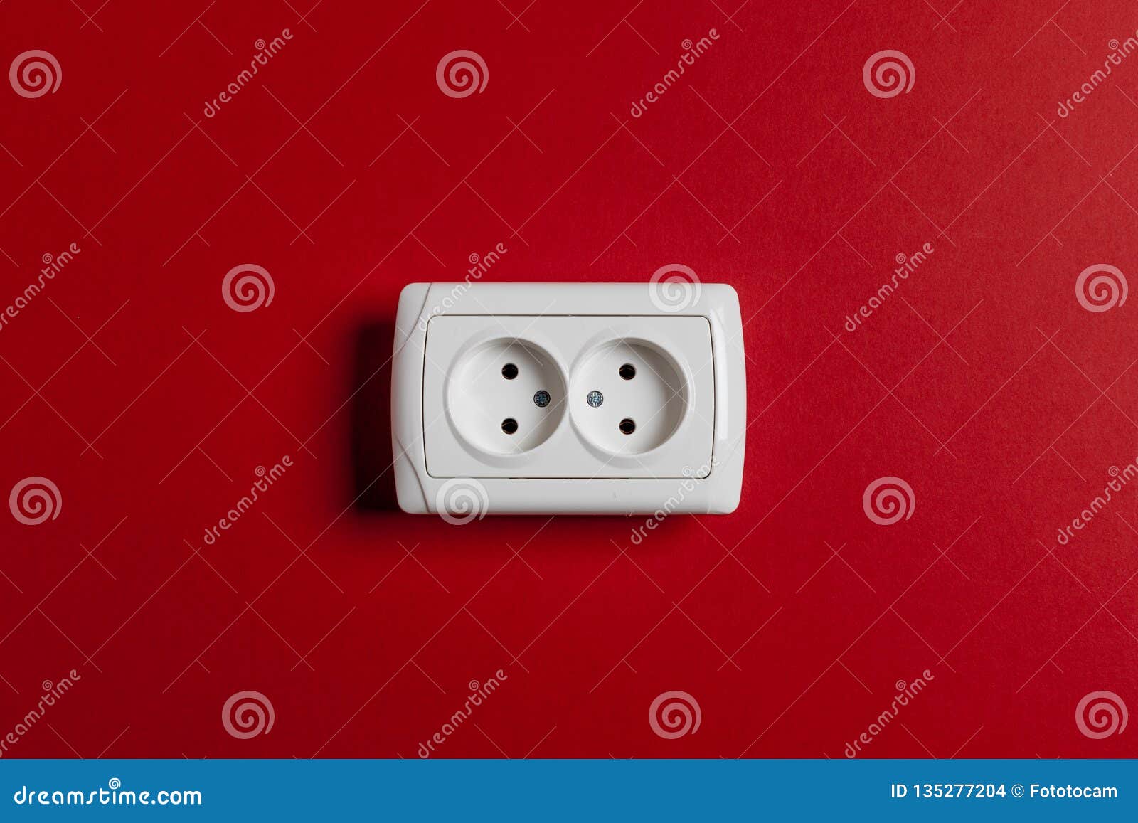 Socket on red wall stock photo. Image of interior, equipment - 135277204
