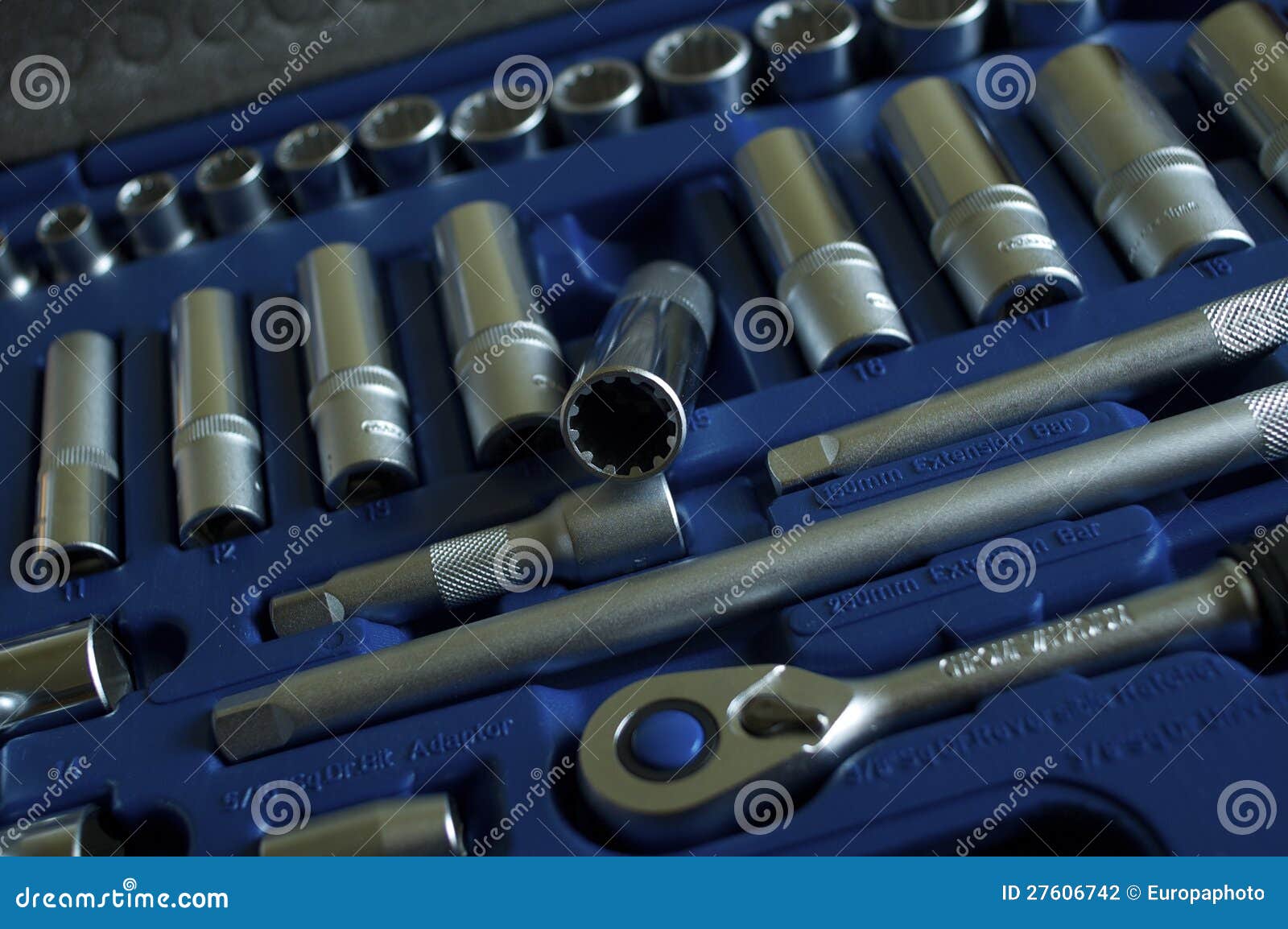 Socket Set stock photo. Image of blue, metallic, apparatus - 27606742
