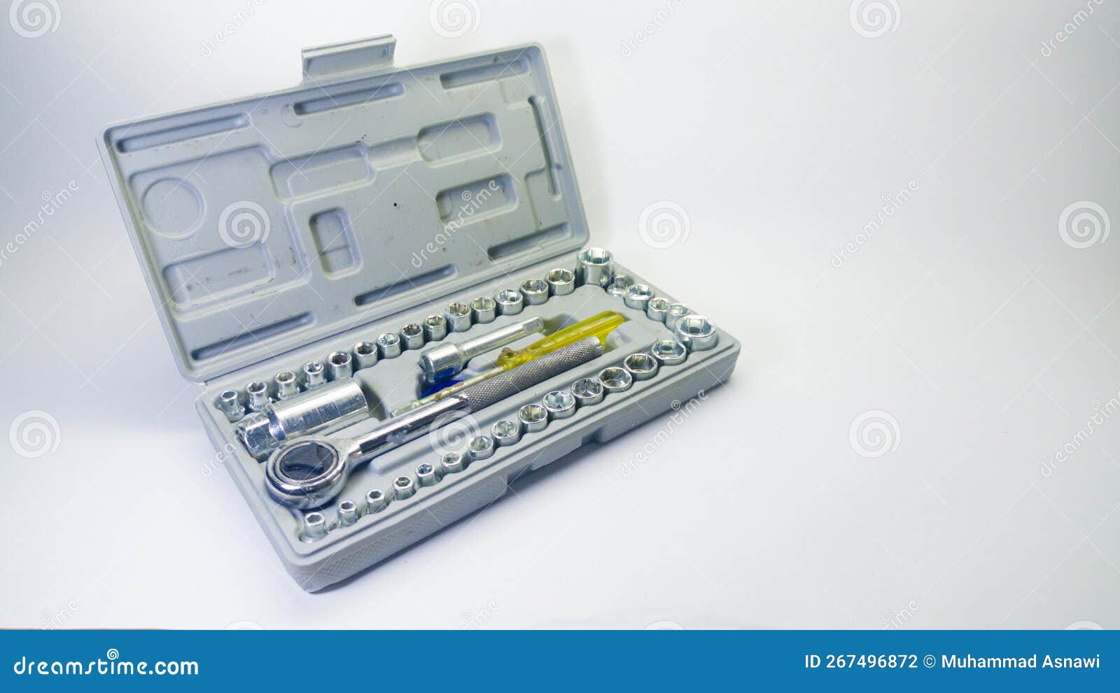 Socket Set, Metal Bits for Socket Wrench Chrome Colored, Selected Focus ...