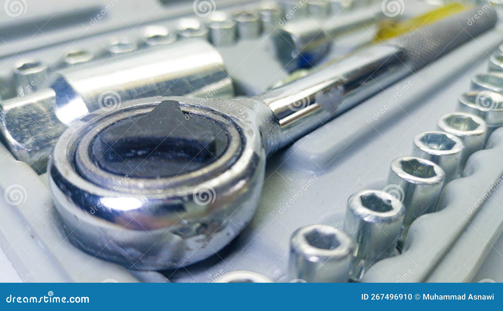 Socket Set, Metal Bits for Socket Wrench Chrome Colored, Selected Focus ...