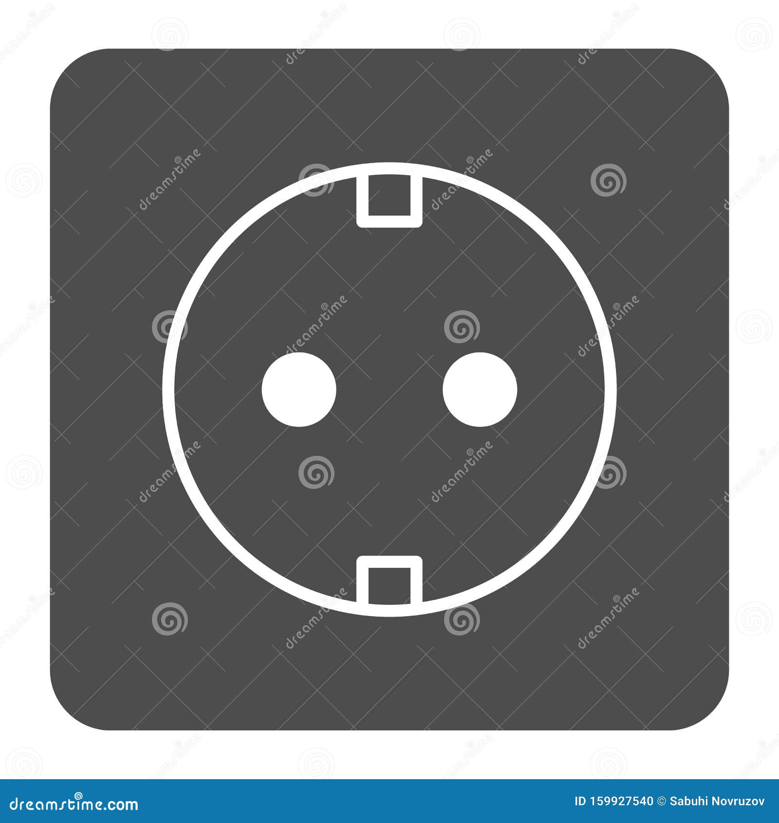 Socket Solid Icon. Electrical Vector Illustration Isolated on White ...