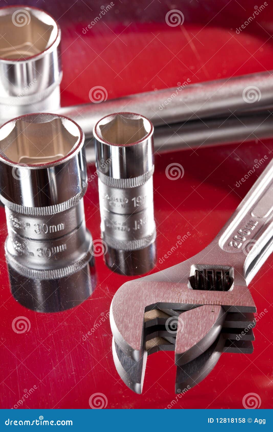 Socket spanner stock photo. Image of wrench, steel, adjustable - 12818158