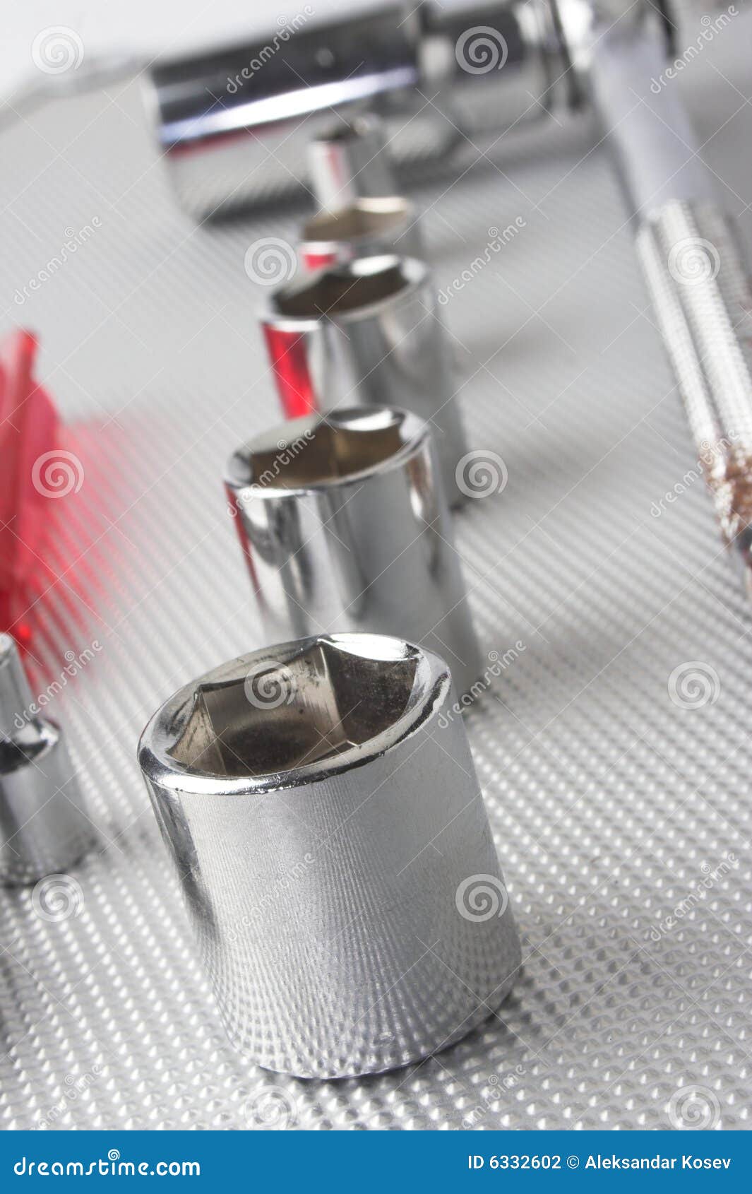 Socket Spanner Wrenches On White Background For Mechanical Tools Stock ...