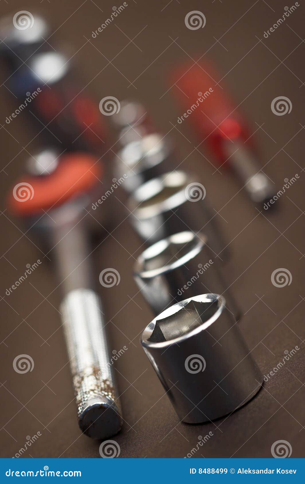 Socket Spanner Wrenches On White Background For Mechanical Tools Stock ...