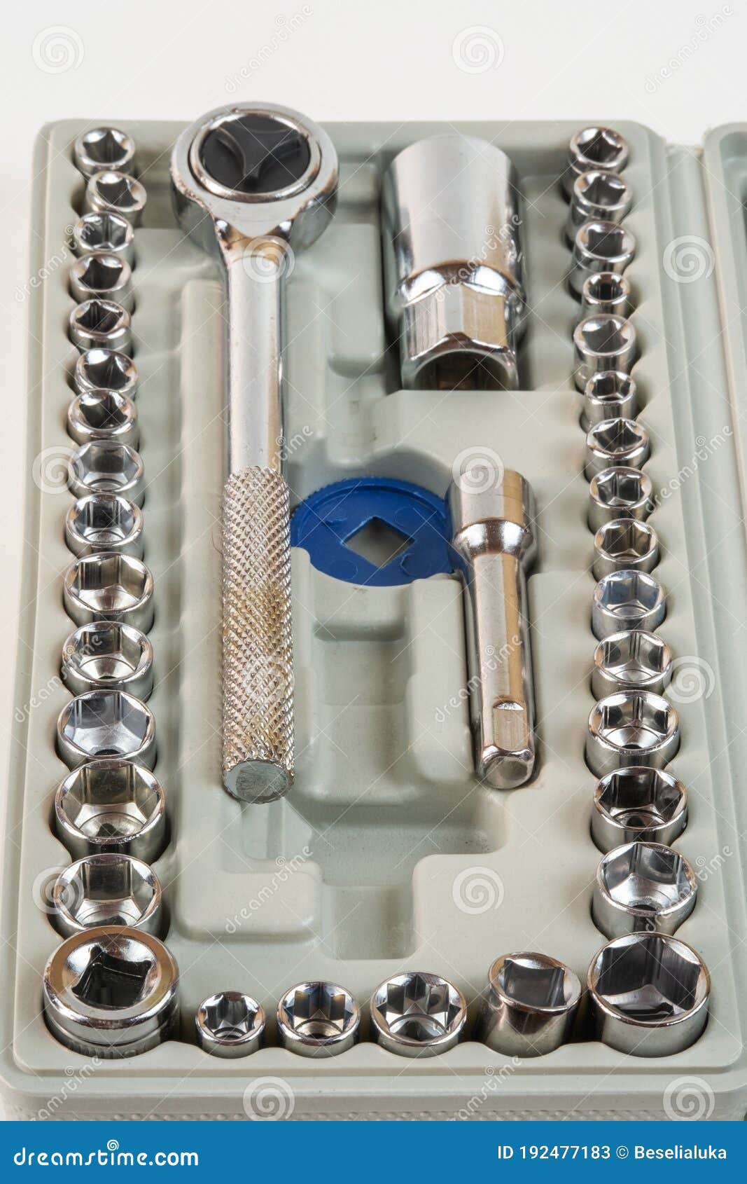 Socket Spanner Wrench and Various Wrench Heads in the Toolbox Stock ...