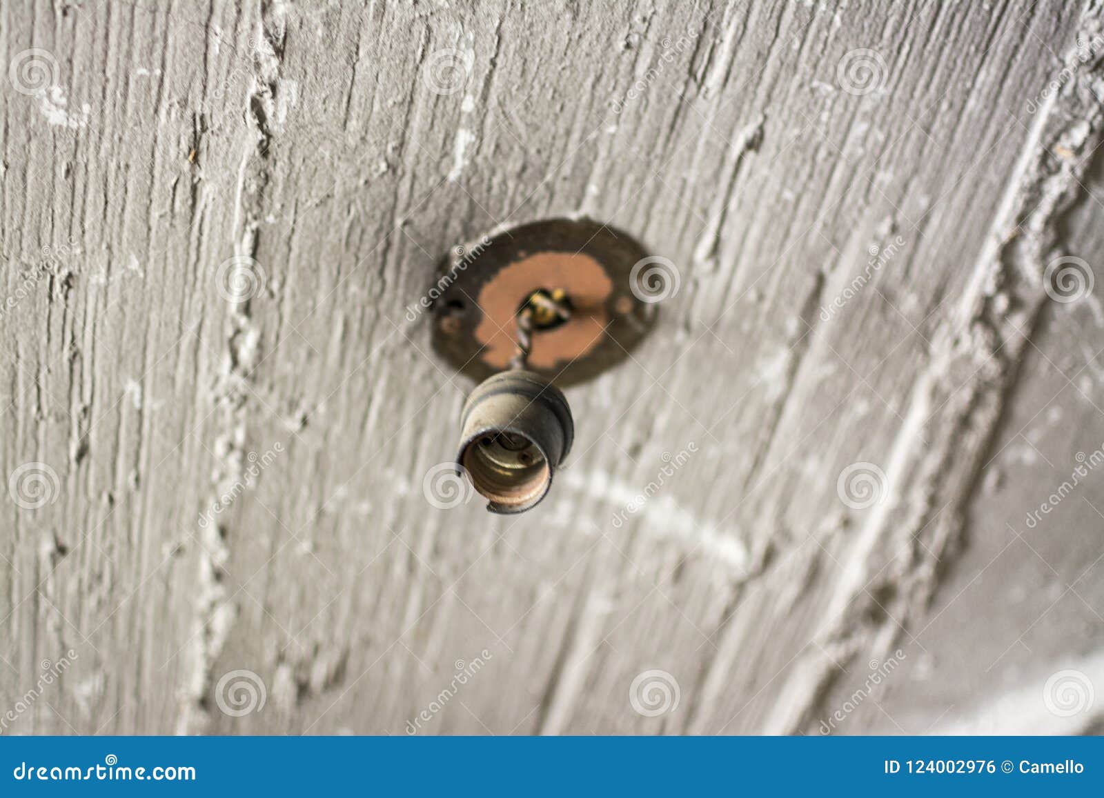Light Socket Worn and Rusty Hanging on the Wall Stock Photo - Image of ...