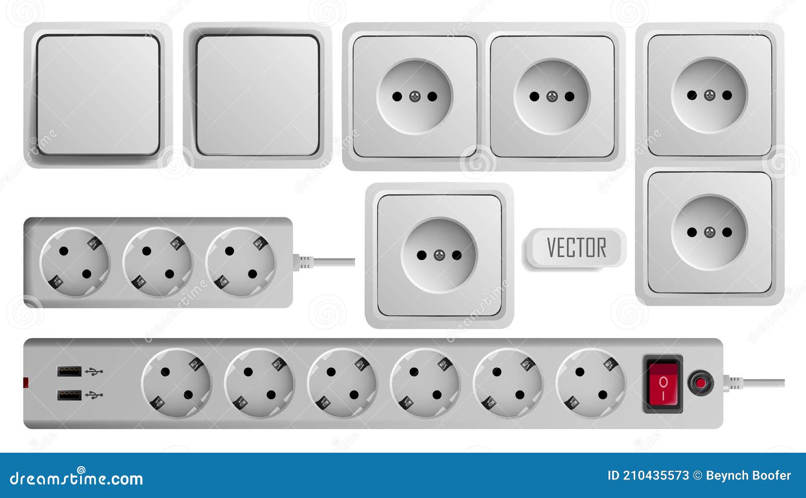 Socket, Switch and Extension Vector Outlet for Electric Plugs and ...