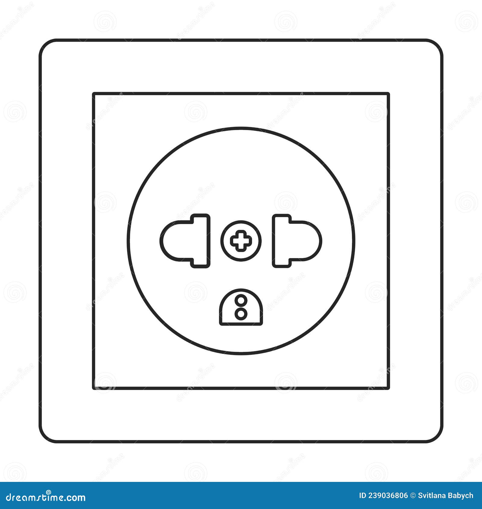 Socket of Switch Vector Icon.Outline Vector Icon Isolated on White ...