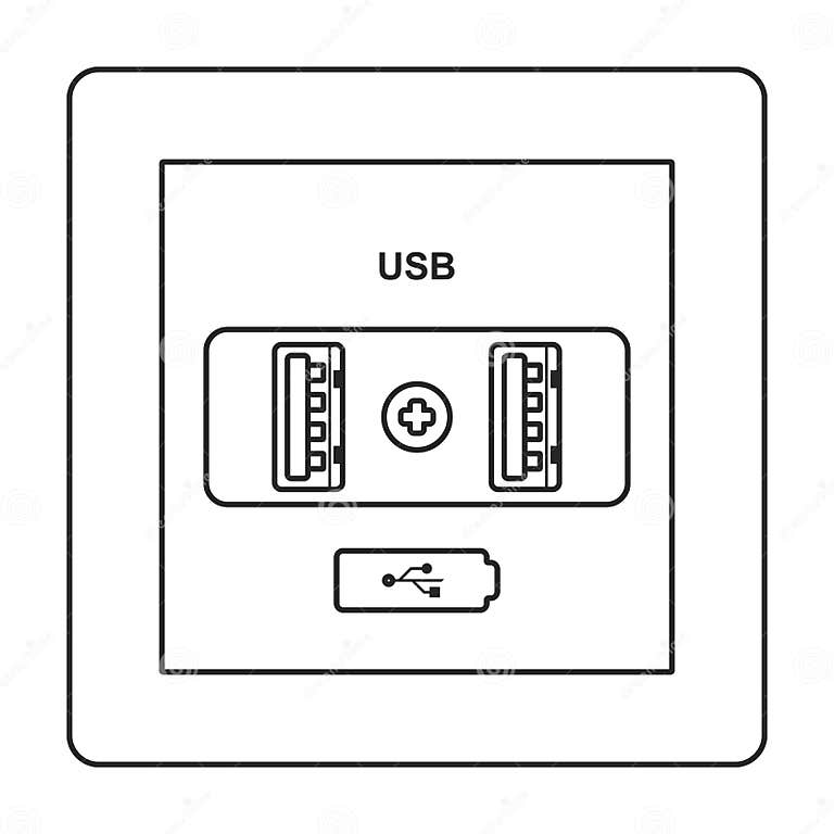 Socket of Switch Vector Icon.Outline Vector Icon Isolated on White ...