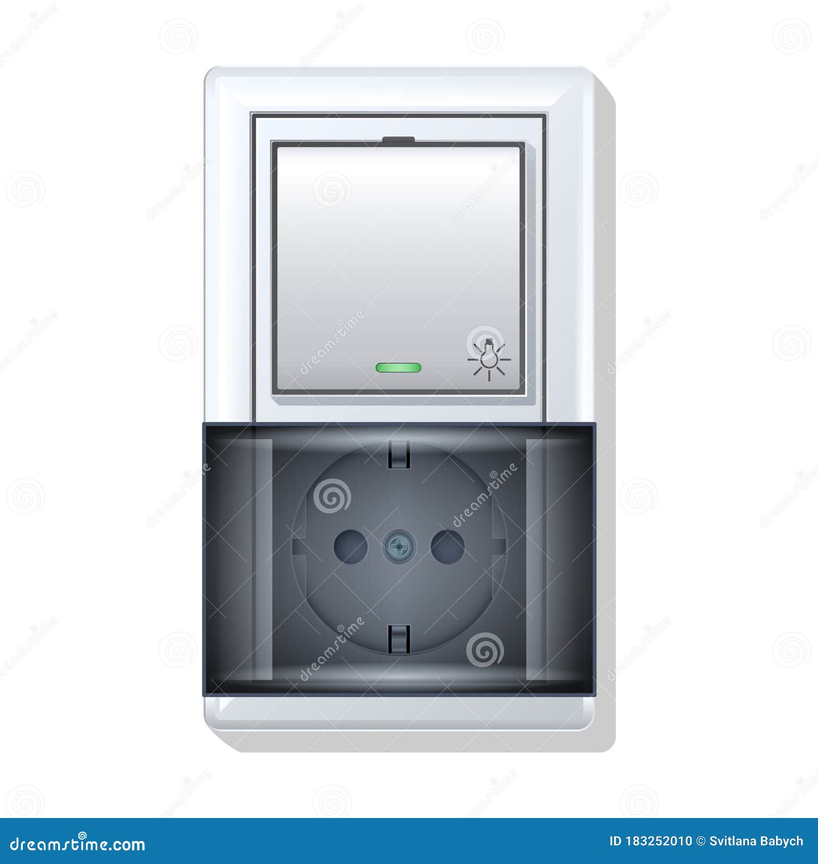 Set Of Socket And Switch Electrical Or Realistic Electrical Plug And ...