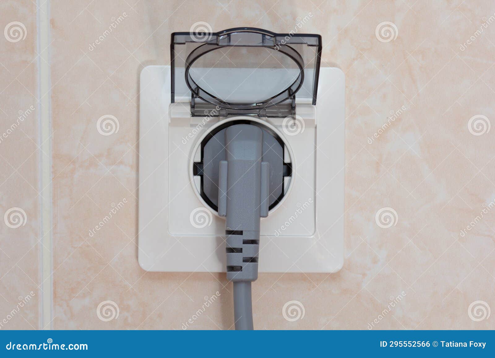 Socket with Two-pin Plug in it Stock Photo - Image of hole, wall: 295552566