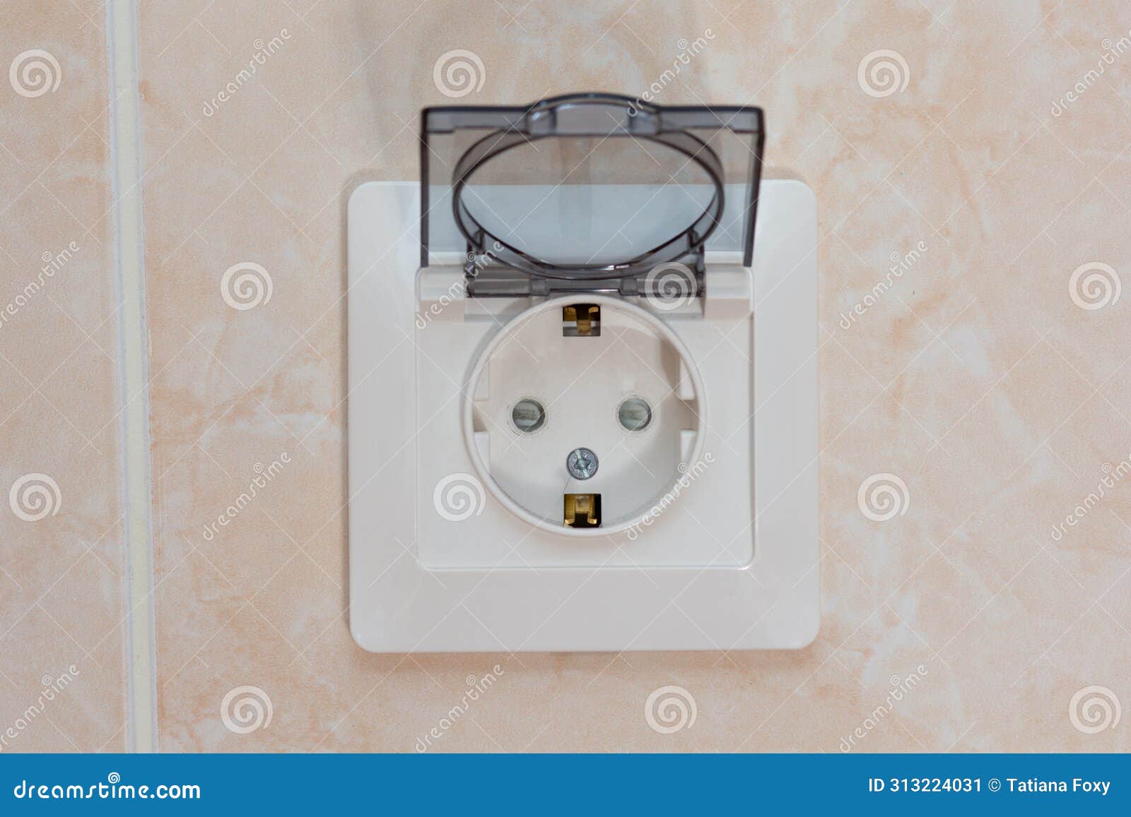 Socket for Two-pin Plug with Cover Stock Image - Image of ...