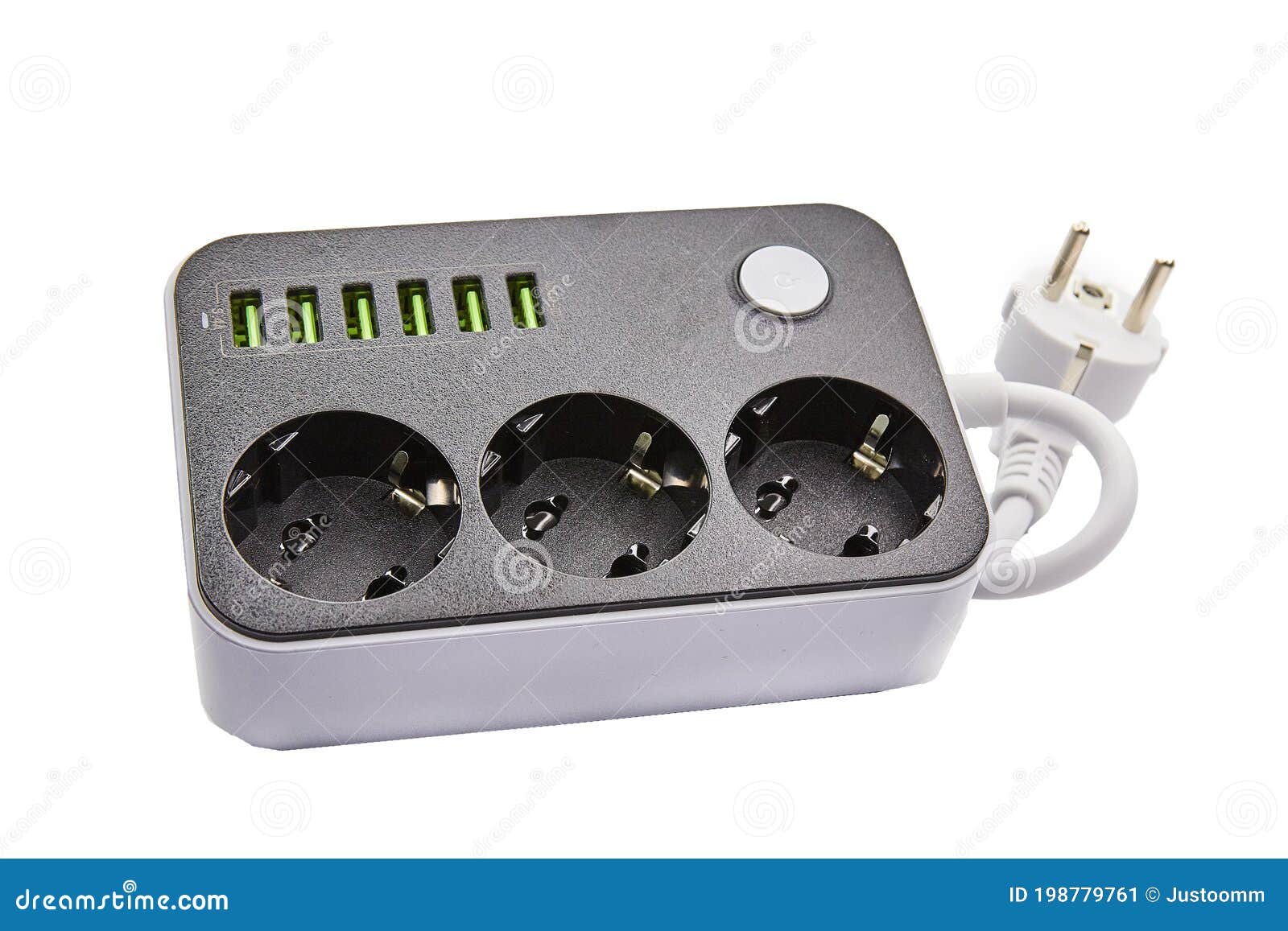Socket with USB Port on White Background for Charging Phones and ...