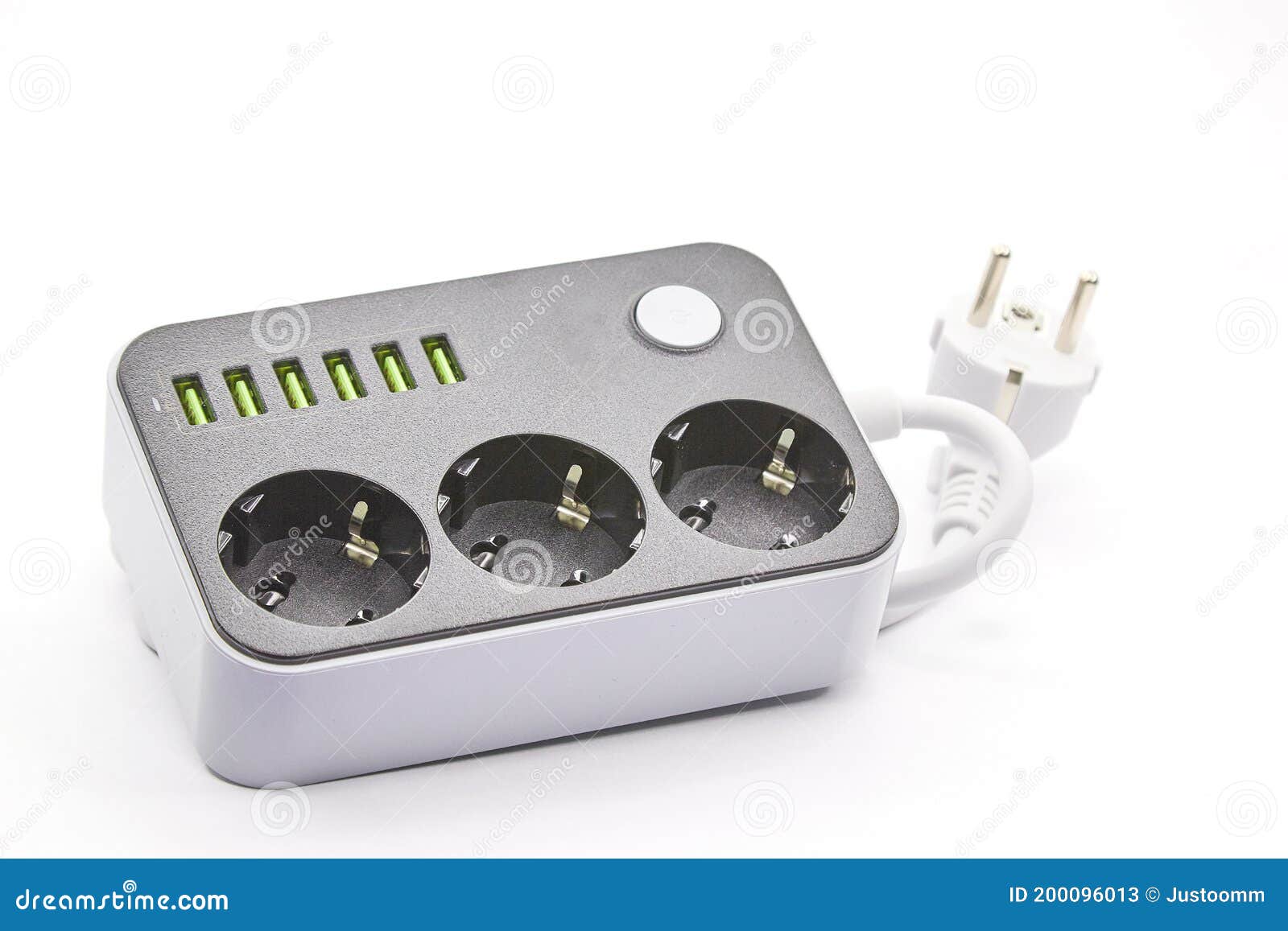 Socket with USB Port on White Background for Charging Phones and ...